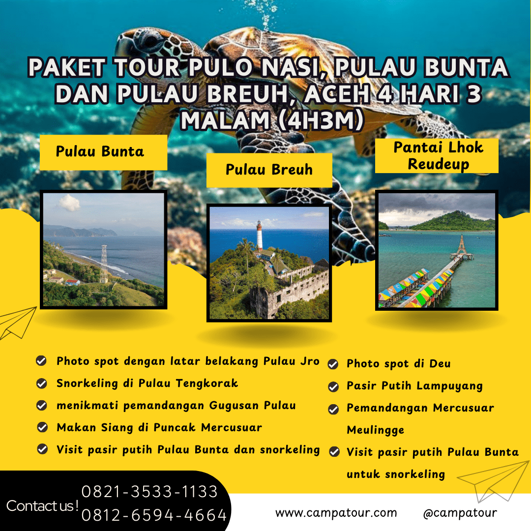 Paket Tour Pulo Nasi, Pulau Bunta dan Pulau Breuh, Aceh 4 Hari 3 Malam ...